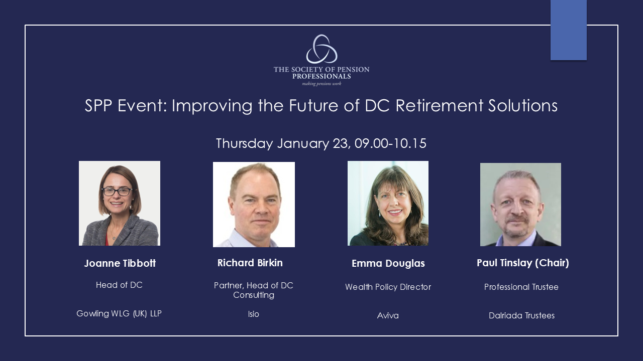 SPP Event Improving the Future of DC Retirement Solutions - The Society ...