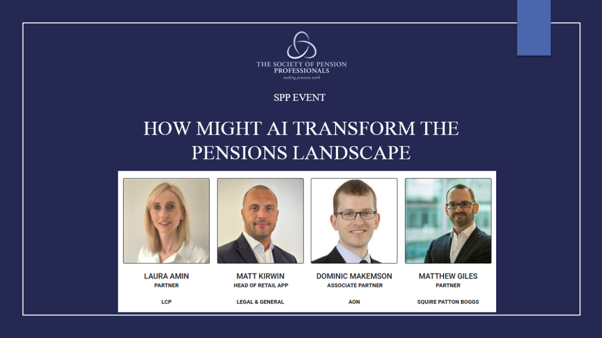 SPP Event How might AI transform the pensions landscape? - The Society ...