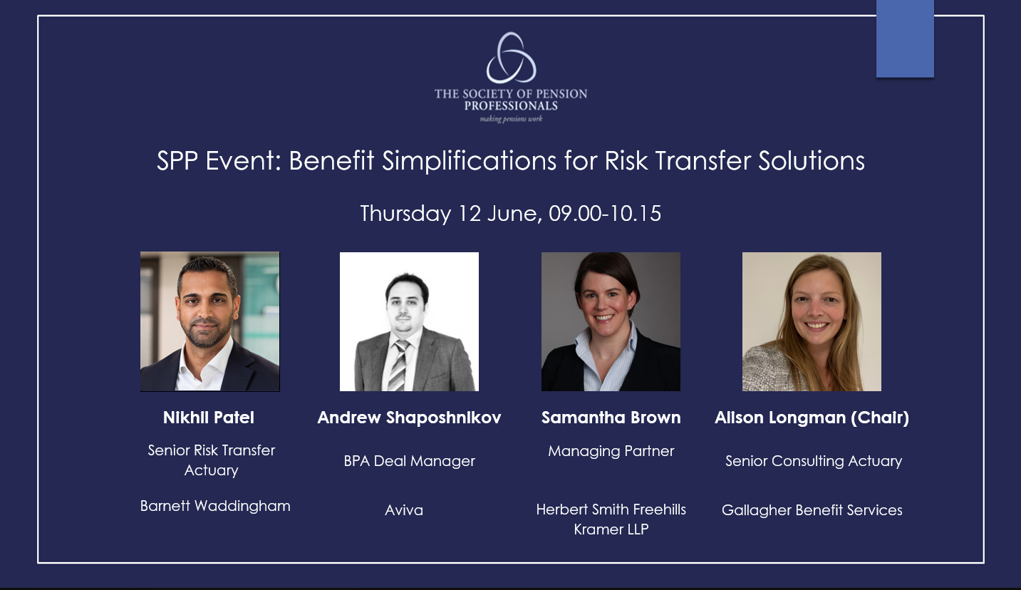 SPP Event Benefit Simplifications for Risk Transfer Solutions - The ...