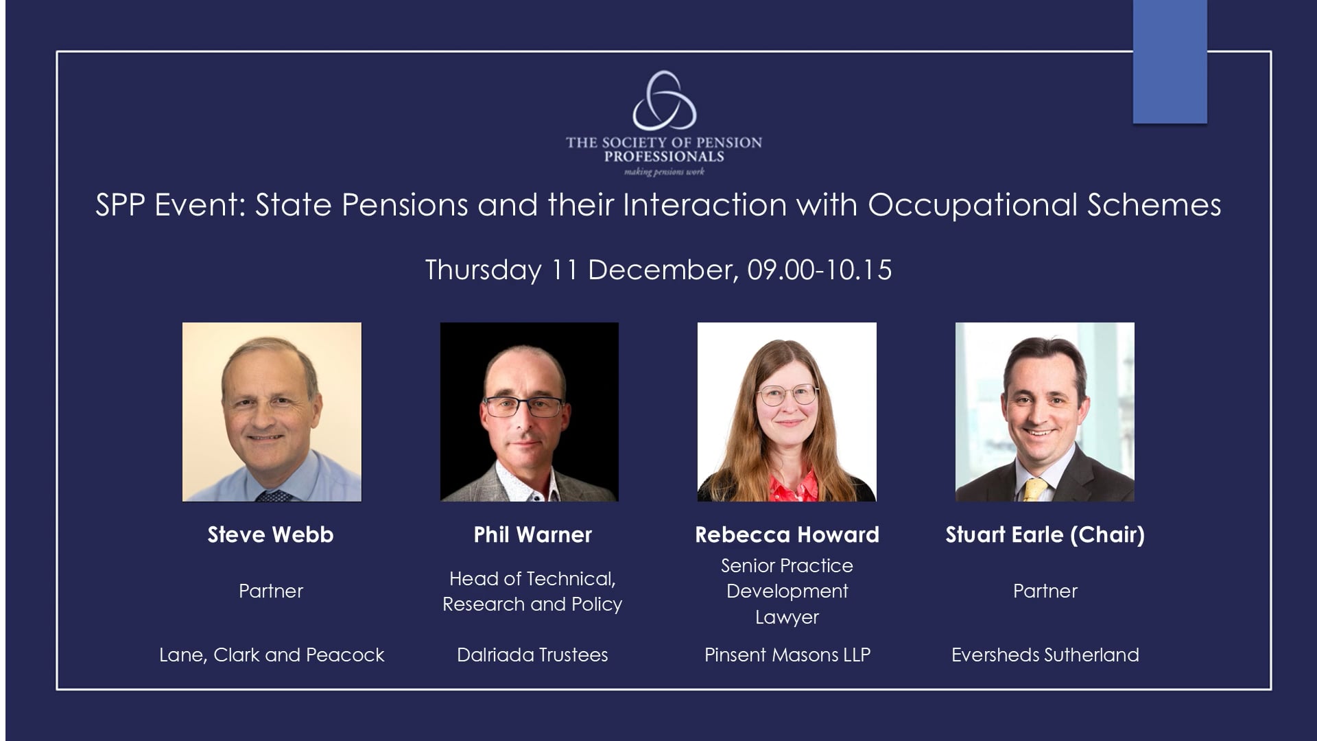 SPP Event: State Pensions and their Interaction with Occupational ...